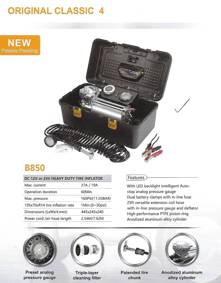 Volcano - 12 Volt / 160 PSI Portable Air Compressor (B850) – Campnsea